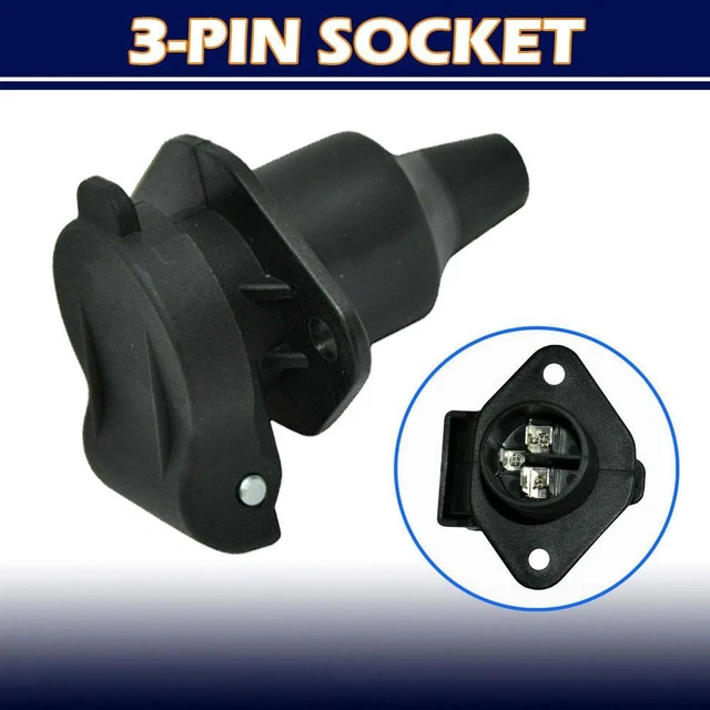 TRAILER TRACTOR PLUG socket 3Pin 12V 24V Agricultural Forest Winch $10. ...