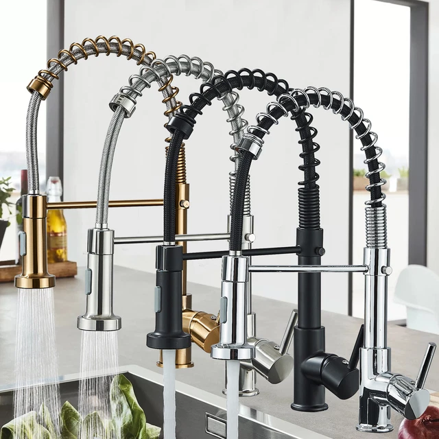 MONO KITCHEN SINK Mixer Taps Pull Out Swivel Spout Spray Single Lever ...
