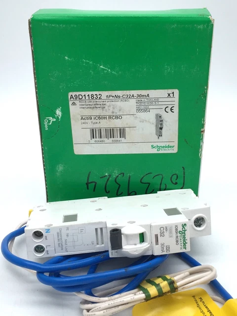 SCHNEIDER A9D11832 RCCB 1P+Ns-C32A-30mA with Acti9 iC60H RCBO 240V Type A $75.00 - PicClick AU
