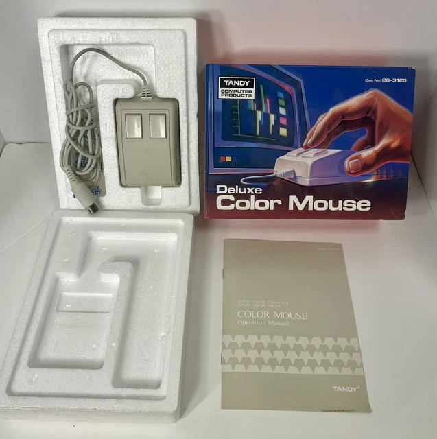 RATÓN TANDY 26-3125 Deluxe Color En Caja Original Completo Con ...