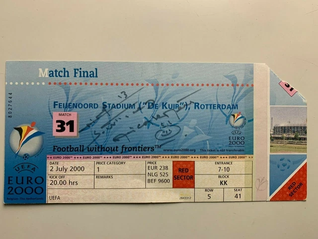 TICKET MATCH FINAL Euro 2000 - 2 July // France - Italie / Signe ...
