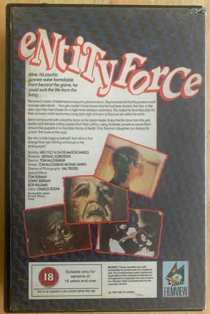 VHS : ENTITY FORCE - Big Box - Ex Rental - 1987 Delta Video FilmView £ ...