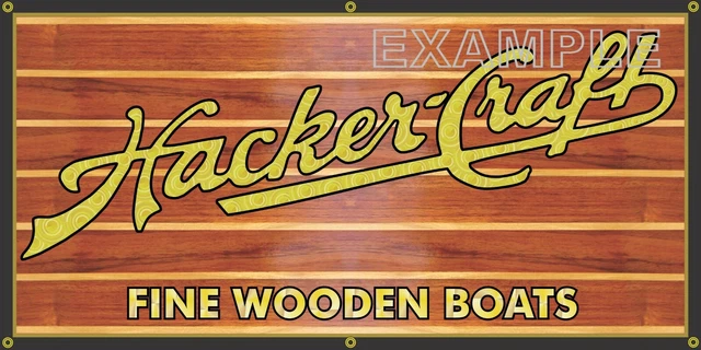 HACKER-CRAFT BOATS DEALER Vintage Old School Sign Remake Banner Sign ...