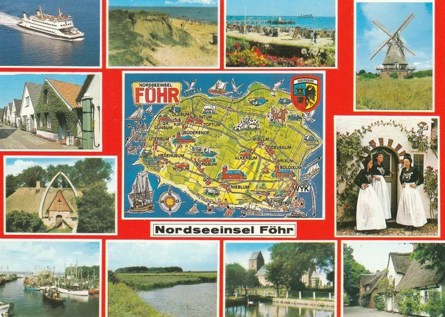AK MAP, LANDKARTE, Umgebungskarte ***INSEL FÖHR*** I EUR 1,00 - PicClick IT