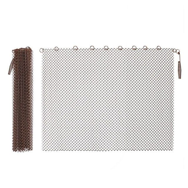 SPARK TRAP FIREPLACE Mesh Screen Curtain 2Pcs Set Suitable for Most ...