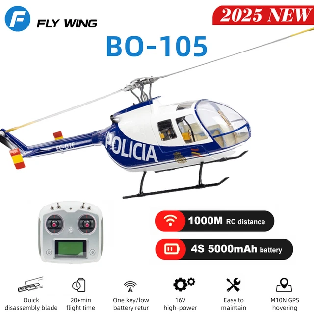 FLYWING BO105 HUBSCHRAUBER M10N GPS Simulated Polizeiflugzeug ...