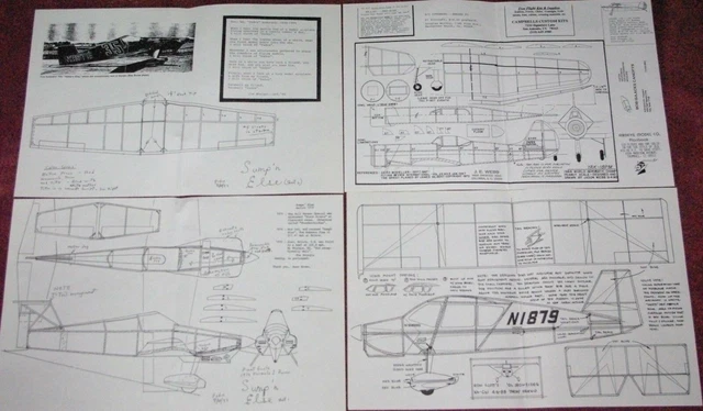 (4) FOUR FREE Flight Scale Rubber powered model PLANS Yak 18PM #33 EUR ...