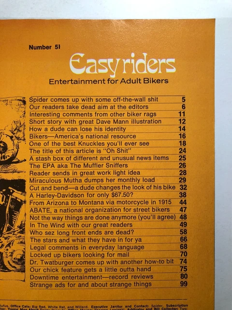 VINTAGE EASYRIDERS MAGAZINE September 1977 David Mann Motorcycle Art CF ...
