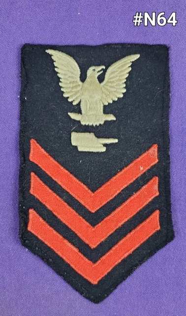 WW2 USN US Navy Turret Captain 1st Class Petty Officer Patch #N64 £27. ...