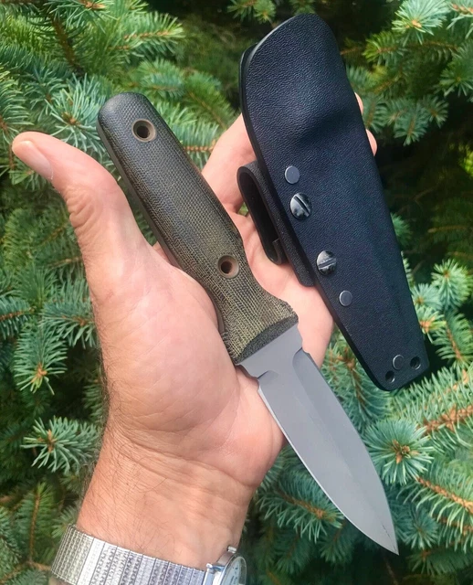 VINTAGE BARRY DAWSON Custom Dagger Double Edge Blade w/Heavy Duty Kydex ...