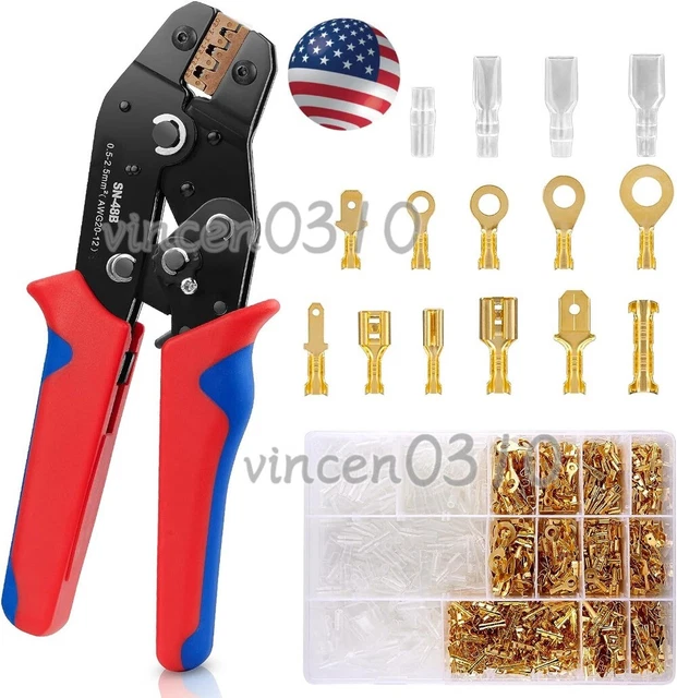 1000X ASSORTED INSULATED Electrical Wire Terminal Crimp Connectors ...