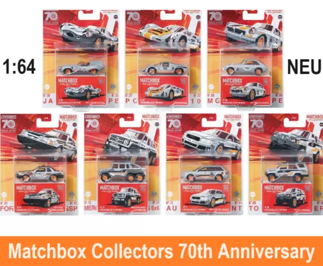 MATCHBOX COLLECTORS 70TH Anniversary Jubiläum Audi Porsche Ford Jaguar ...