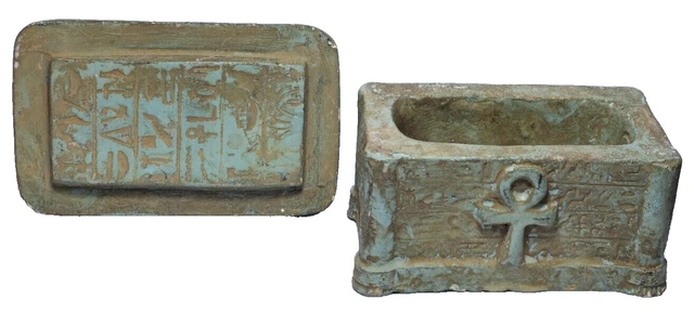 RARE ANCIENT EGYPTIAN Pharaonic Stone Box With Carved God Figures-880 ...