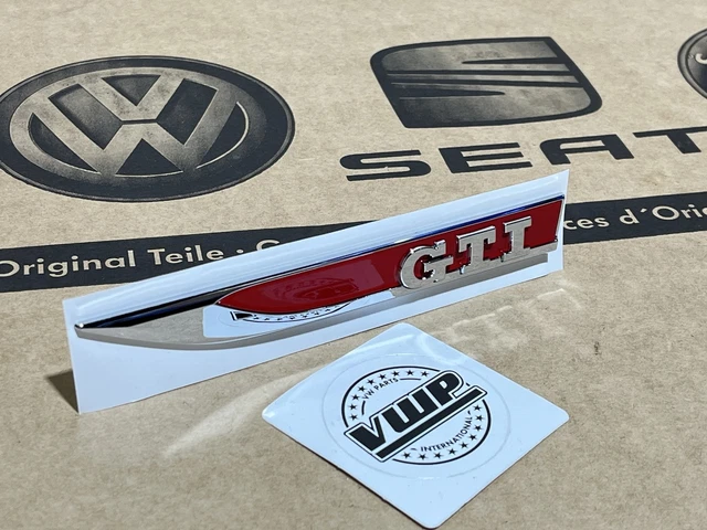 VW GOLF MK5 MK6 MK7 MK7.5 GTI Red Left Wing Fender Badge Emblem Logo ...