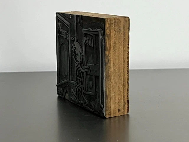 ANCIEN TAMPON PLAQUE matrice d'imprimerie Métal: Labo Bureau signé D ...