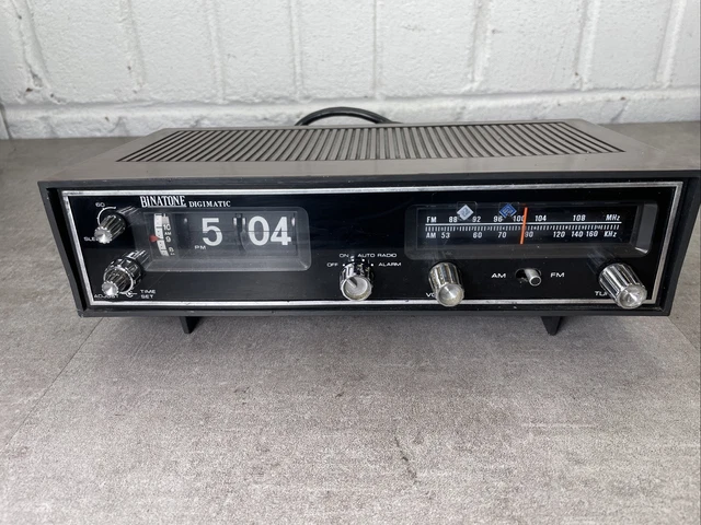 VINTAGE BINATONE DIGIMATIC Flip Clock AM/FM Radio Alarm Clock PARTS NOT ...