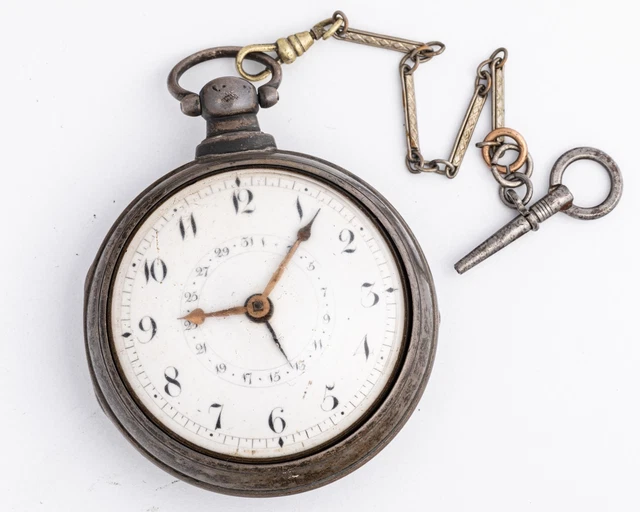 RARE BULLINGFORD LONDON Verge Fusee GMT Pocket Watch in Silver Pair ...