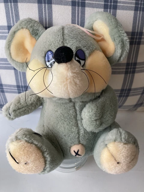 VINTAGE PMS GREY Mouse Soft Plush Toy - approx 8” (C) £6.00 - PicClick UK