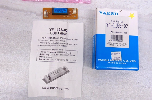 YAESU YF-115S-02 2650HZ Collins Mechanical SSB Filter for FT-1000MP FT-847 EUR 91,12 - PicClick FR