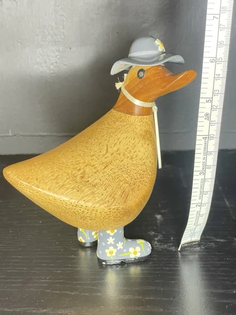 THE DUCK COMPANY Dcuk Wendy In Rain Boots And Hat Wooden Duck Figure ...