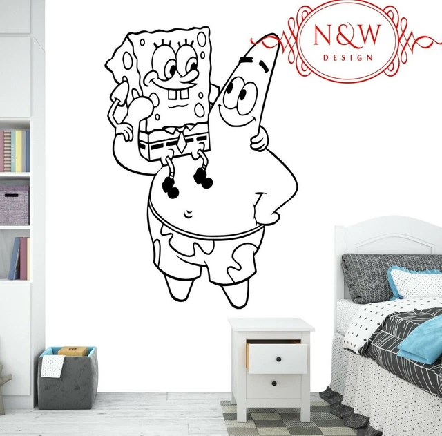 SPONGE SQUARE & Patrick Kids Vinyl Decal Sticker Car Wall Window LARGE ...