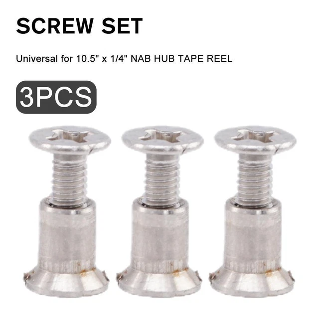 3 X SCREW Set TRIDENT DIN HUB 1/4" TAPE REEL 7" AMPEX RMGI STUDER NAGRA ...