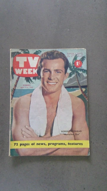 VINTAGE TV WEEK Magazine 1960 Sydney April 7 Hawaiian Eye $20.00 ...