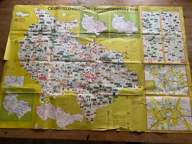 LARGE ILLUSTRATED MAP of Czechoslovakia / Ceskoslovensko 1978 CSSR £26.72 - PicClick UK