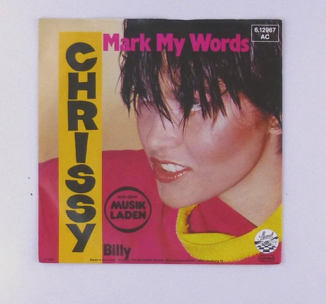 7 & SINGLE - Chrissy - Mark My Words Billy - S4451 $21.89 - PicClick AU