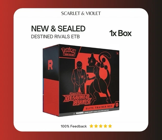 1X POKÉMON TCG Destined Rivals Elite Trainer Box ETB New & Sealed $158. ...