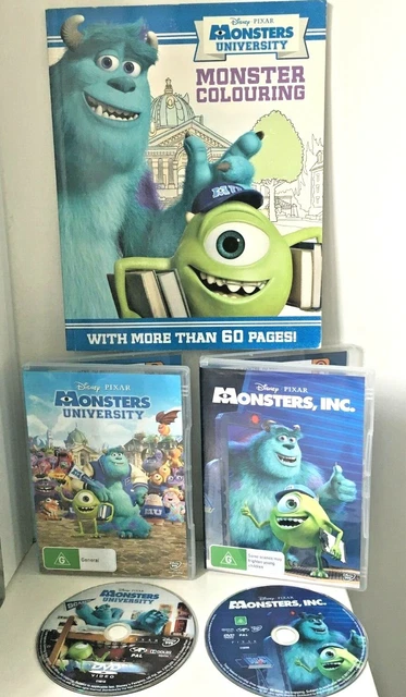 U GET 2 DVDS DISNEY PIXAR Monsters Inc & University & Colouring in book ...