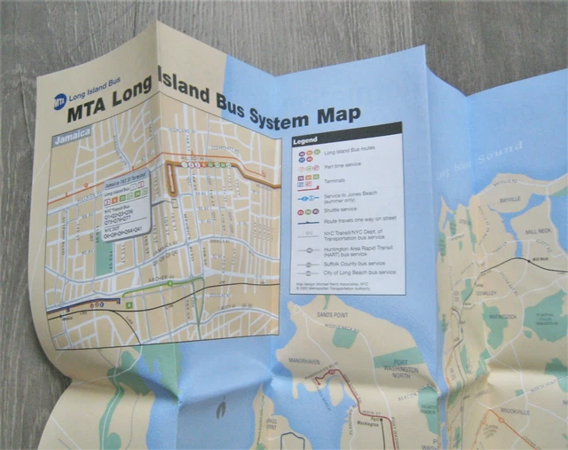LONG ISLAND BUS System Map (2003) Guide Nassau County New York NY $20. ...