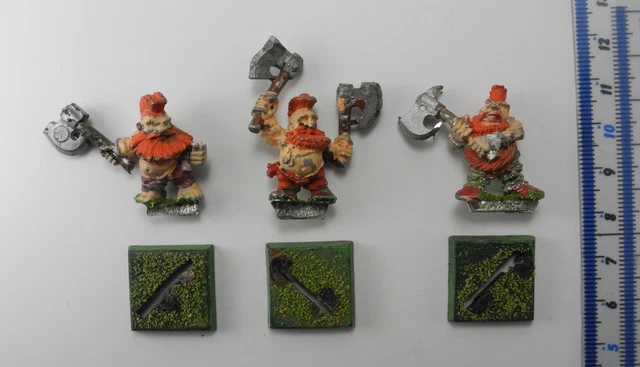 3 DWARF TROLL SLAYERS Metal Dwarfs Fyreslayers Army Marauder Warhammer ...