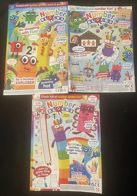 NEW CBEEBIES NUMBERBLOCKS 1-5, 6-10, 11-15, 16-20, Magazines Bundle X4 ...
