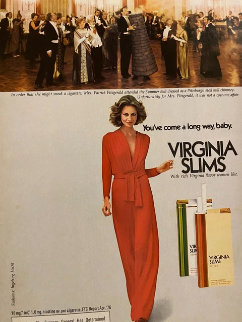 VIRGINIA SLIMS CIGARETTES, Full Page Vintage Print Ad £1.59 - PicClick UK