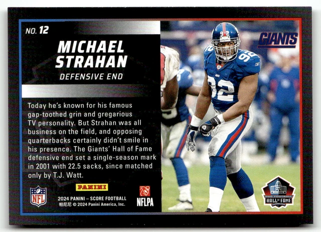2024 PANINI SCORE NFL No. 12 Michael Strahan Hombres De Canton EUR 1,82 ...
