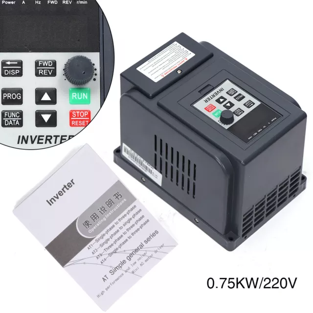 1 PHASE FREQUENZUMRICHTER Universal VFD Drehzahlregler Inverter AT2 220V 750W EUR 97,00 ...