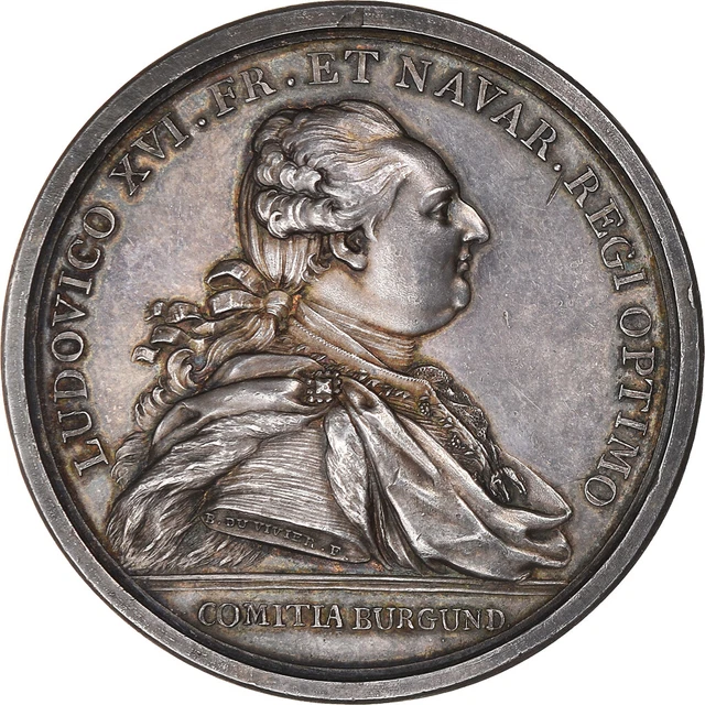FRANCE, MÉDAILLE, LOUIS XVI, Canal du Centre, History, 1783, Duvivier ...