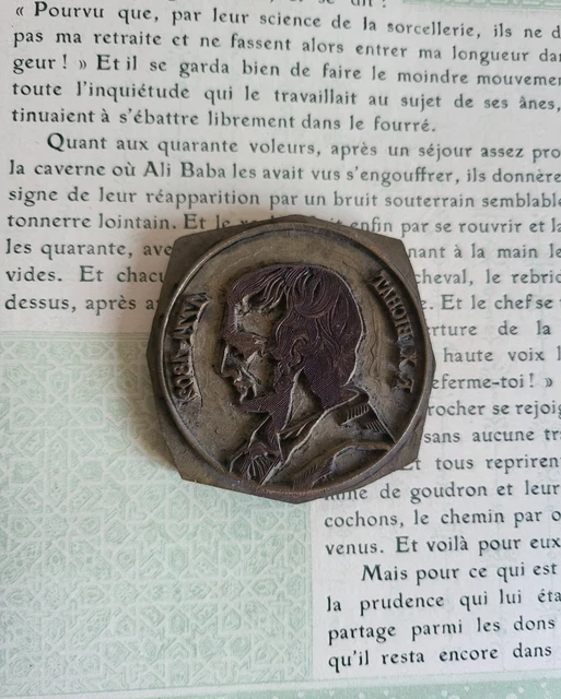 FER À DORER Tampon Matrice imprimerie relieur reliure F.X. BICHAT 1771 ...