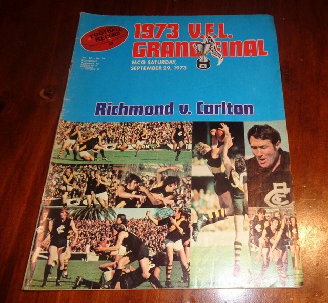 1973 VFL GRAND Final Football Record Richmond V Carlton $49.95 ...