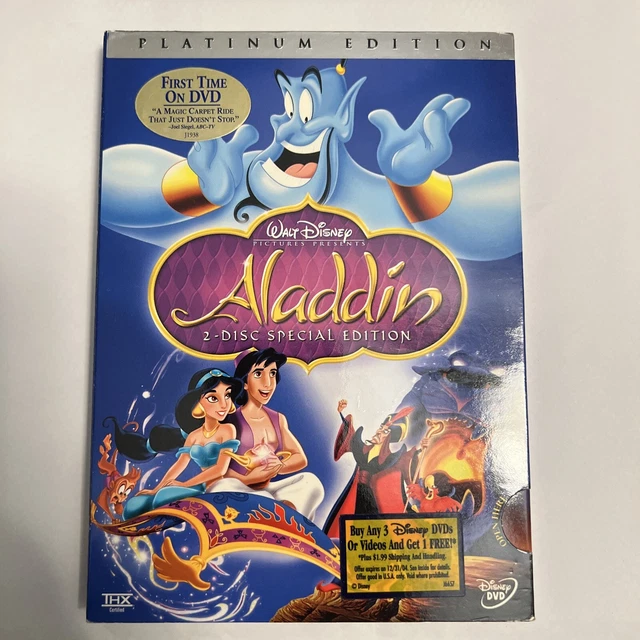 ALADDIN (DVD, 2004, 2-Disc Set, Special Platinum Edition) w/ Slip Cover ...