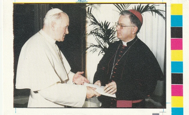 PHOTO : Pape et Mgr Pierre RAFFIN : Evêque de Metz 57 Moselle (1988 ...