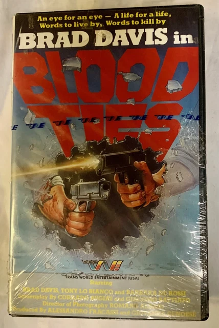 BLOOD TIES 1986, VHS Trans World Entertainment Clamshell Brad Davis NEW ...