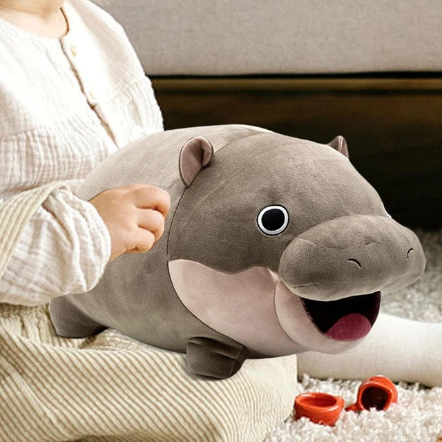 MOO DENG HIPPO Plush, 22 cm,Hippopotamus Plush Toys Pygmy Hippopotamus ...