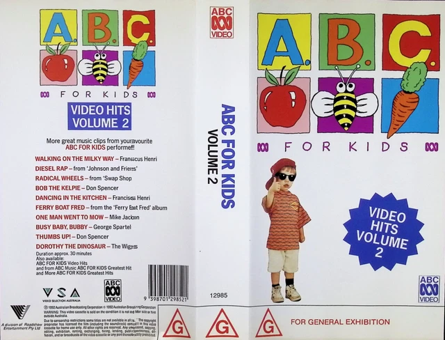 ABC FOR KIDS, Video Hits Volume 2, VHS tape $10.00 - PicClick AU