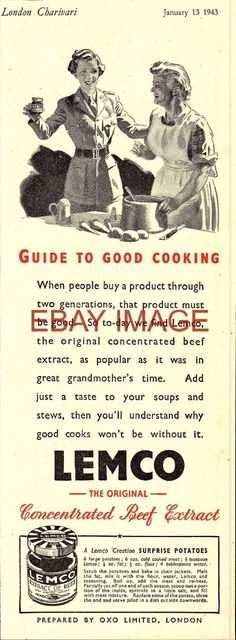 WW2 ADVERT LEMCO The Original Concentrated Beef Extract Wartime Print ...