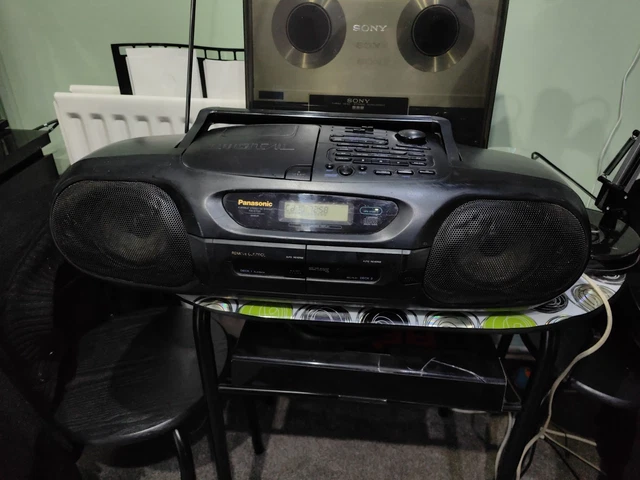 PANASONIC RX-DT55 PORTABLE Stereo CD Radio Twin Cassette boombox ...