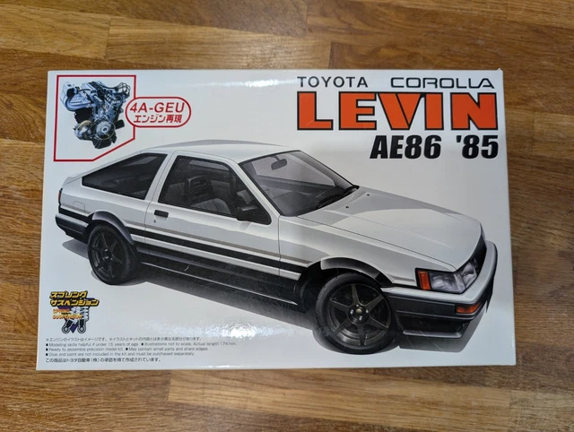 AOSHIMA 1/24 SCALE plastic model kit 1985 Toyota Corolla Levin AE86 ...