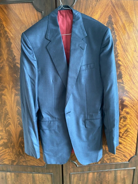 HUNTSMAN SAVILE ROW Navy Blazer Jacket New Chest 38-40" Long Bespoke £ ...