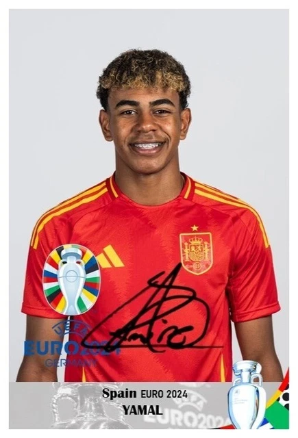 LAMINE YAMAL - SPAIN EURO 2024 PORTRAIT - 6x4 Signed Autograph PHOTO ...